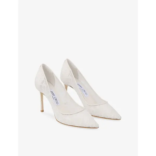 JIMMY CHOO Romy 85 Lace Pumps - Ivory