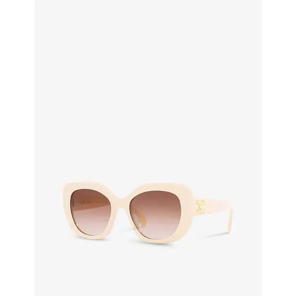 Celine Butterfly Frame Acetate Sunglasses - White