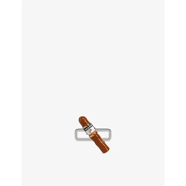 POUBEL Cigar Sterling And Enamel Charm - Silver