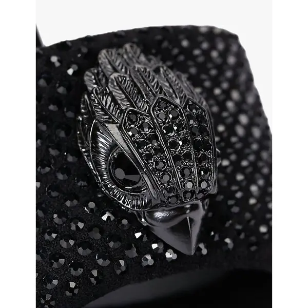 Kurt Geiger Kensington Eagle Embellished Woven Platform Sandals