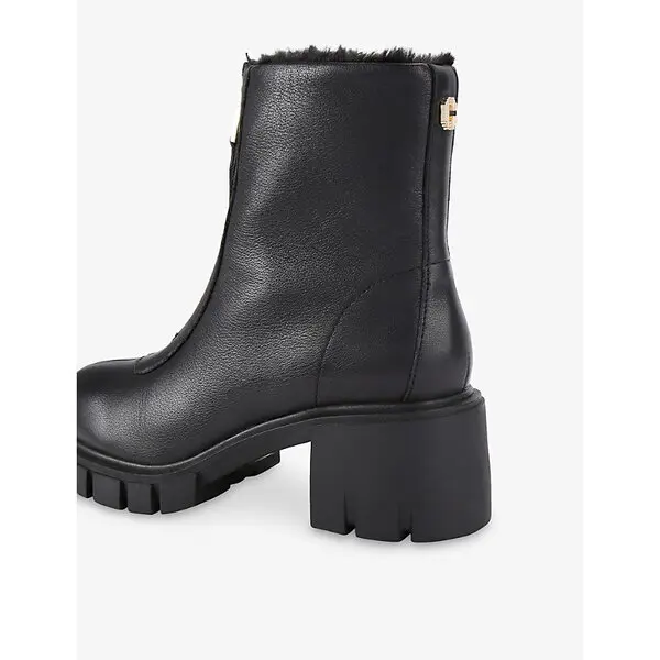 Carvela Ignite Zip Heeled Leather Ankle Boots - Black