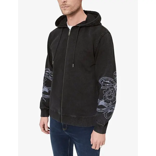 The Kooples Graphic Print Hooded Cotton Sweatshirt