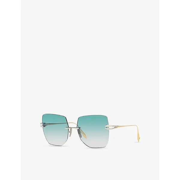 Dita D4000465 Irregular-frame Metal Sunglasses - Silver