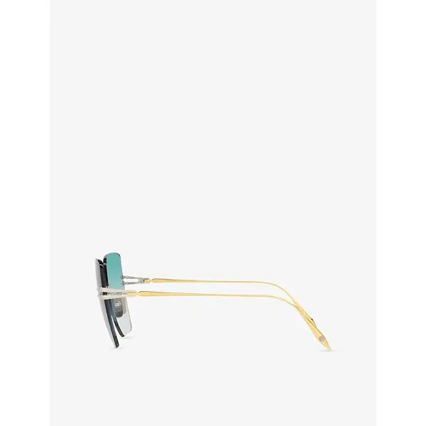 Dita D4000465 Irregular-frame Metal Sunglasses - Silver
