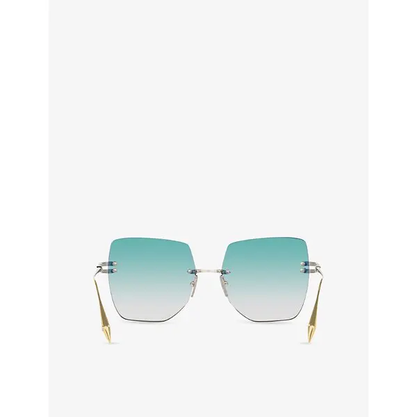 Dita D4000465 Irregular-frame Metal Sunglasses - Silver