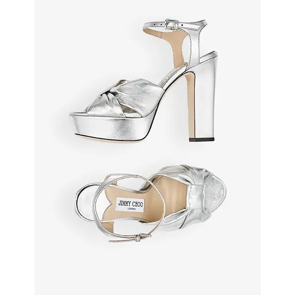 JIMMY CHOO Heloise 120 Embellished Leather Platform Sandals