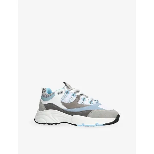 CLEENS Aero Runner Leather, Suede And Mesh Trainers - Blue/pal.c