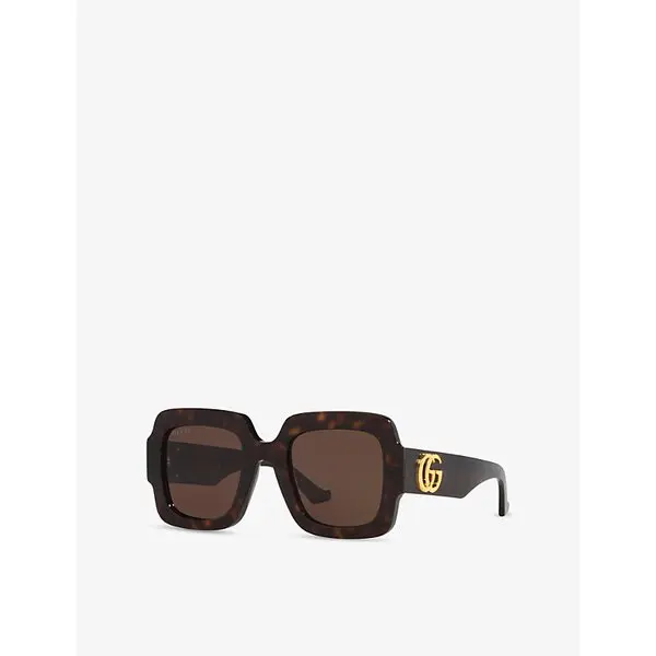 Gucci Oversized Square-frame Acetate Sunglasses - Brown