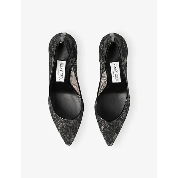 JIMMY CHOO Romy 85 Lace Pumps - Black
