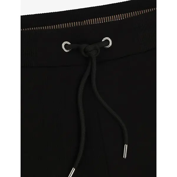 BOSS Drawstring-waist Slim-fit Tapered-leg Cotton-jersey Jogging Bottoms - Black