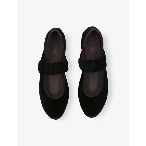 FLABELUS Mafalda Scrunched-strap Cotton-velvet Ballet Flats - Black