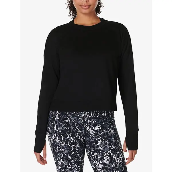 Sweaty Betty Cropped Stretch-woven Sweatshirt