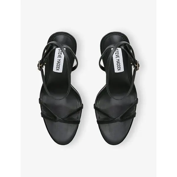 Steve Madden Juniper Satin Heeled Sandals - Black