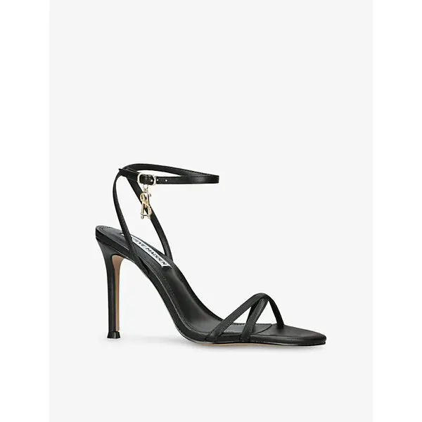 Steve Madden Juniper Satin Heeled Sandals - Black