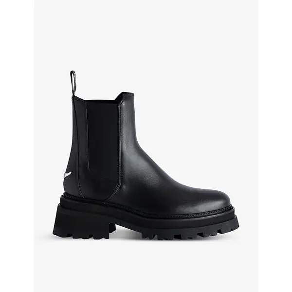 Zadig&Voltaire Ride Logo-plaque Leather Chelsea Boots - Noir