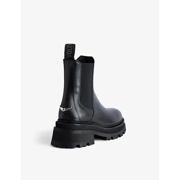 Zadig&Voltaire Ride Logo-plaque Leather Chelsea Boots - Noir