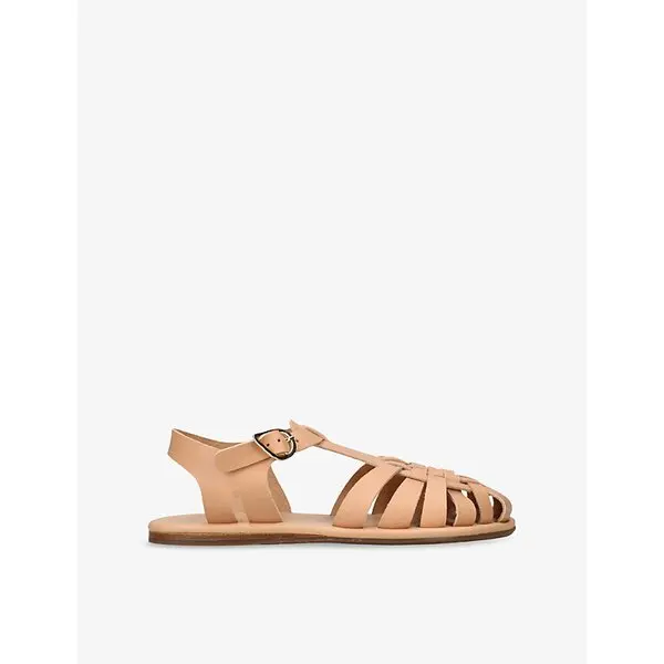 ANCIENT GREEK SANDALS Karina Leather Fisherman Sandals - Beige