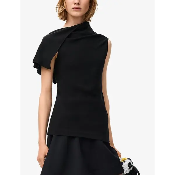 Loewe Asymmetric Draped Jersey Top