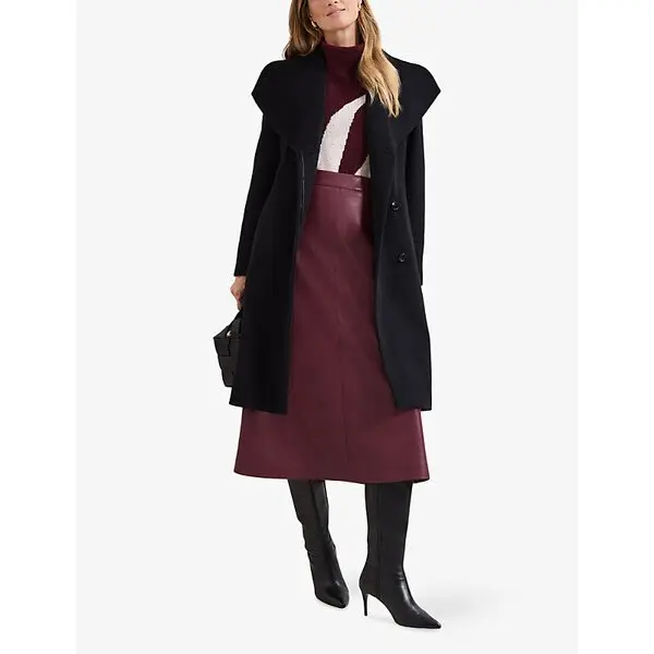 PHASE EIGHT Nicci Belted-waist Wool-blend Coat