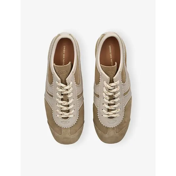 Dries Van Noten Dustin Leather Trainers - Beige
