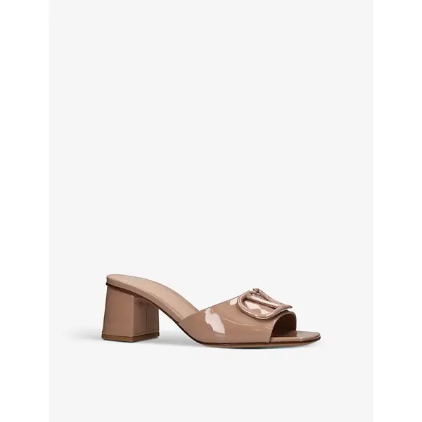 Valentino Garavani Vlogo 60 Patent Leather Heeled Mules - Blush