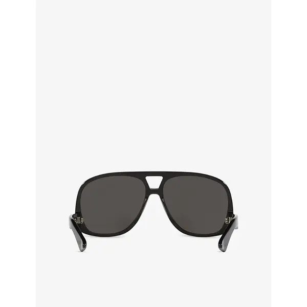 Saint Laurent Sl 652 Aviator Acetate Sunglasses - Black
