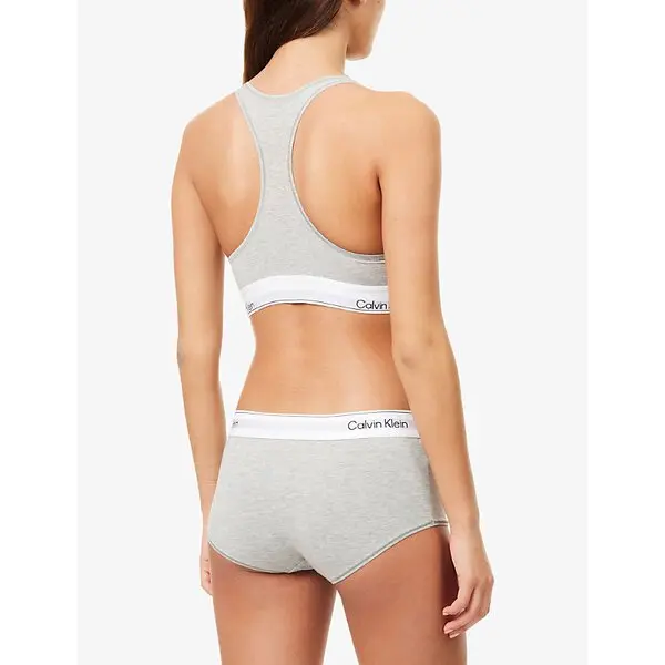 Calvin Klein Icon Branded Cotton And Modal-blend Bralette