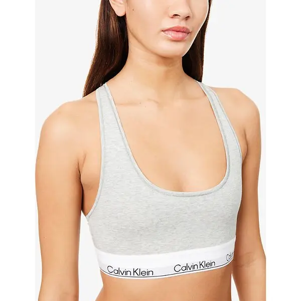 Calvin Klein Icon Branded Cotton And Modal-blend Bralette