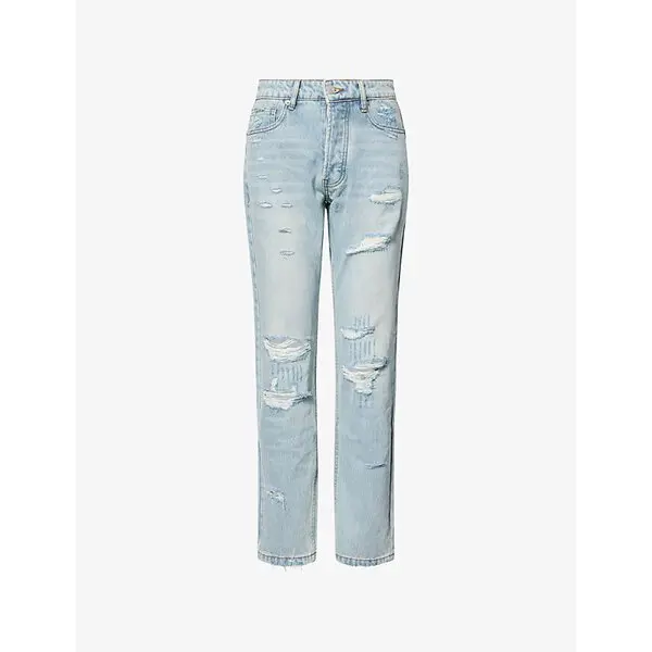 CASEY JEAN BY JEAN VINTAGE Washed Straight-leg Denim Jeans - Washed Blue