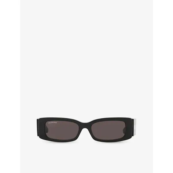 Balenciaga Rectangle-frame Acetate Sunglasses - Black