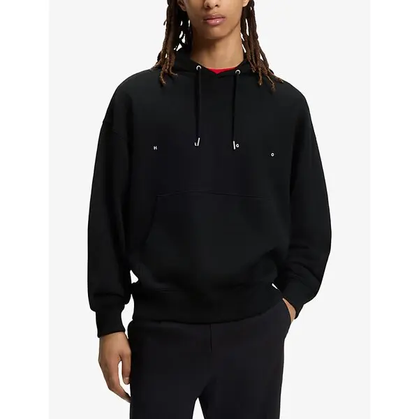 Hugo Boss Embroidered Cotton-jersey Hoodie