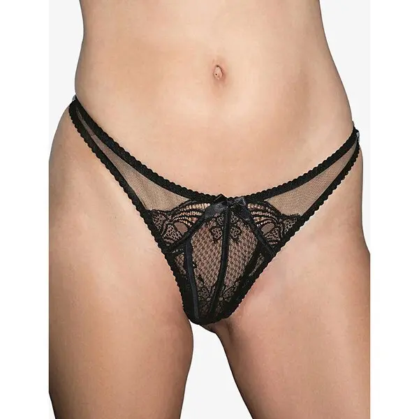 Agent Provocateur Rozlyn Low-rise Lace Mesh Thong - Black