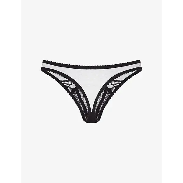 Agent Provocateur Rozlyn Low-rise Lace Mesh Thong - Black