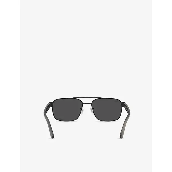 Ray-ban Rb3751ch Square-frame Metal Sunglasses - Black