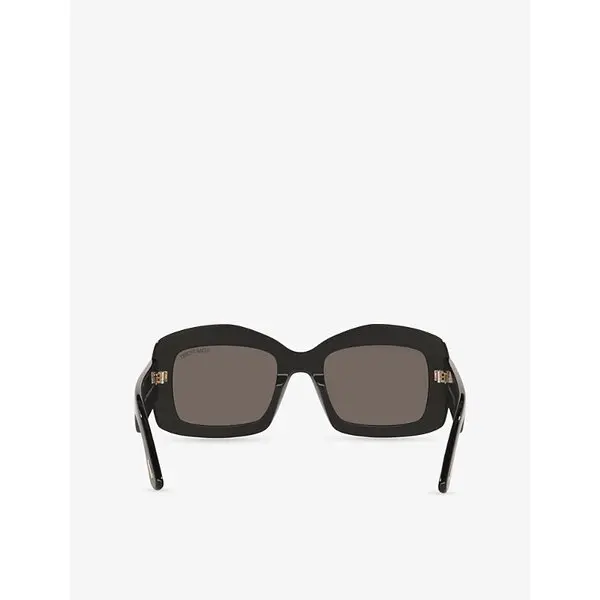 TOM FORD Tr001992 Rectangular Frame Acetate Sunglasses - Black