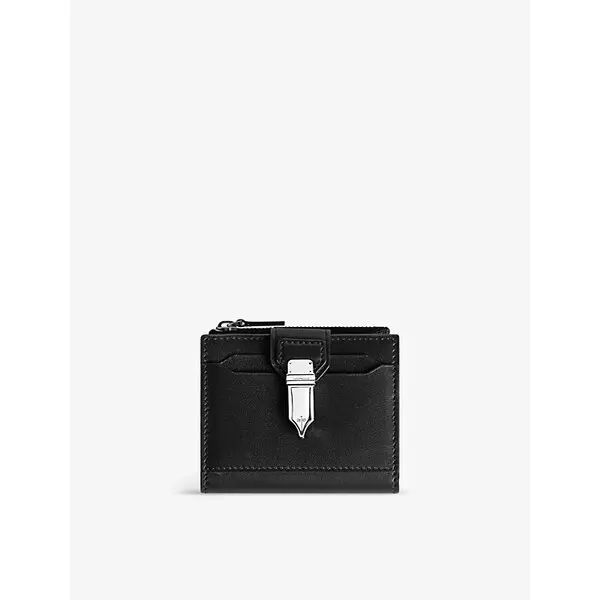 Montblanc Soft 6 Credit Card Mini Leather Wallet With Money Clip - Black