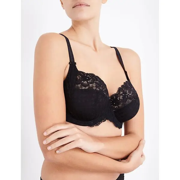 Panache Envy Stretch-lace Underwired Balconette Bra - Black