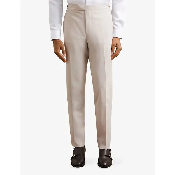 REISS Belmont Slim-fit Straight-leg Stretch Wool-blend Trousers