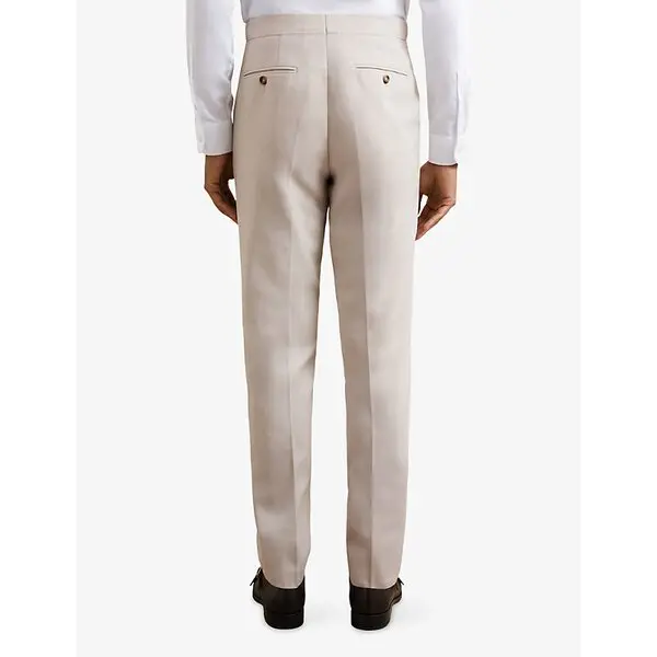 REISS Belmont Slim-fit Straight-leg Stretch Wool-blend Trousers