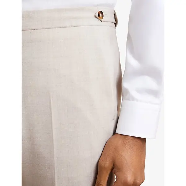 REISS Belmont Slim-fit Straight-leg Stretch Wool-blend Trousers