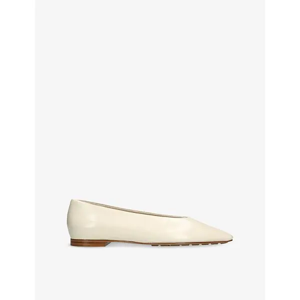 Bottega Veneta Sofia Leather Ballerina Pumps - Bone