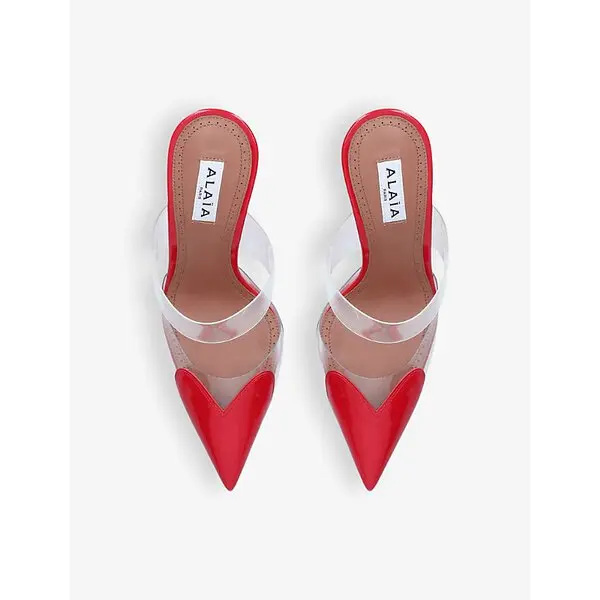 Alaïa Cœur 90 Patent Leather Mules
