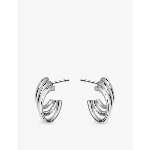 SHAUN LEANE Sterling Sculptural Hoop Earrings - Silver