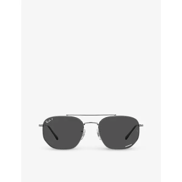 Ray-ban Rb3707 Irregular-shape Gunmetal Sunglasses - Grey