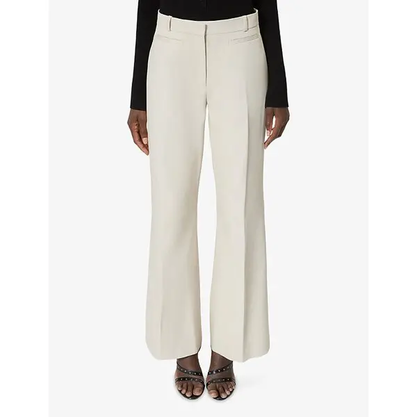 The Kooples Mid-rise Wide-leg Cotton Trousers