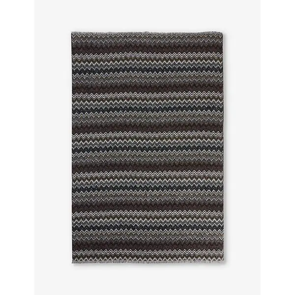 Missoni Forest Zigzag Cotton-blend Throw 130cm X 195cm - Black/multi