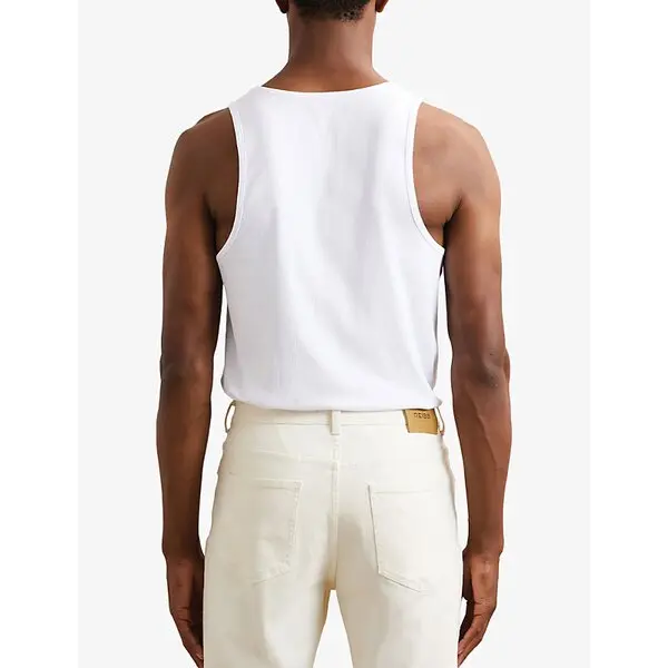REISS Watson Ribbed Knitted Vest - White