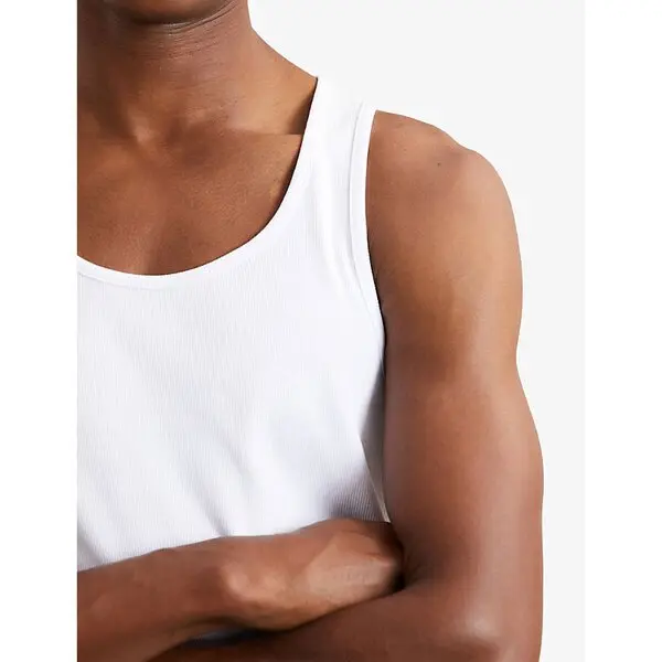 REISS Watson Ribbed Knitted Vest - White