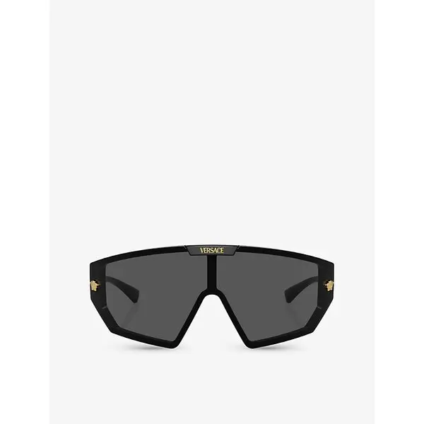 Versace Ve4461 Irregular-frame Acetate Sunglasses - Black