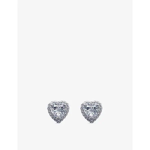 CARAT* LONDON Cora Heart-shaped Stud Earrings - Silver